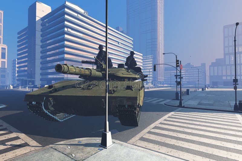 Tank stock illustration. Illustration of armed, city - 46730954