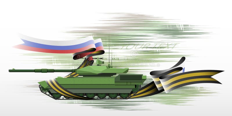 The Tank with the St. George Ribbon and Russian Flag, Vector ...