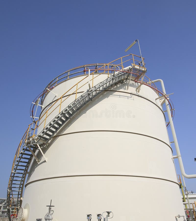 Tank storage with blue sky stock image. Image of pollution - 37111425