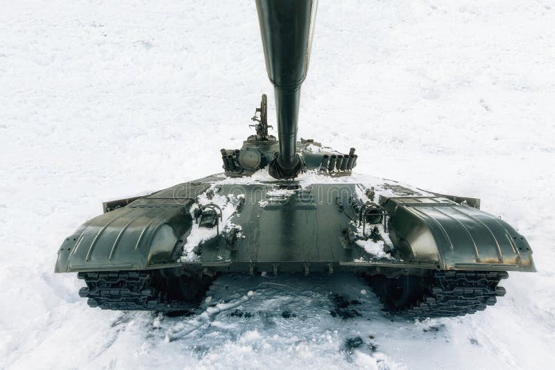 Tank swept snow. stock image. Image of steel, objects - 87278241