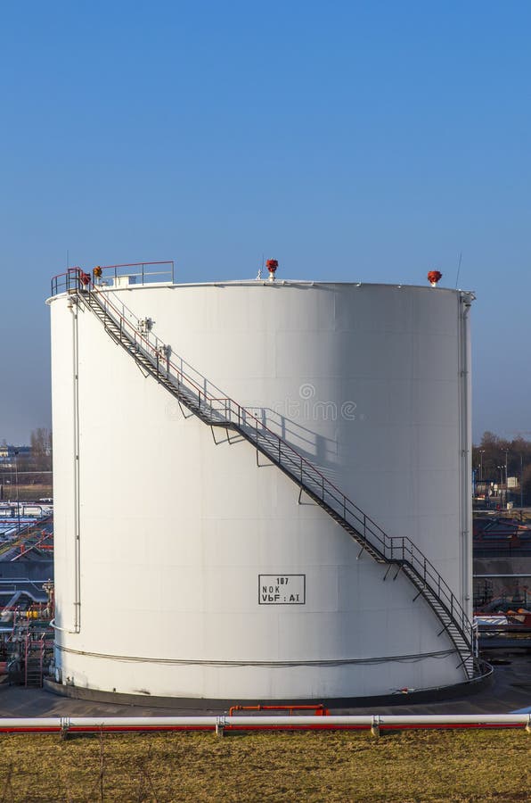 Tank in Tank Farm with Blue Sky Stock Photo - Image of liquid ...