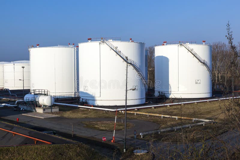 Tank in Tank Farm with Blue Sky Stock Image - Image of factory, liquid ...