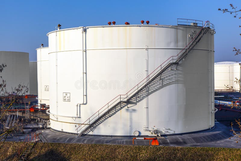 Tank in Tank Farm with Blue Sky Stock Image - Image of architecture ...