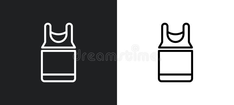 Tank Top Outline Icon in White and Black Colors. Tank Top Flat Vector ...