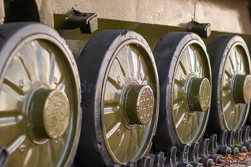 Tank tracks close-up stock image. Image of machinery - 239976717