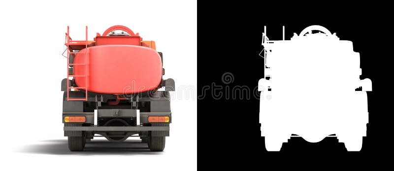 Tank Truck Back View Tanker Truck Car 3d Render on White with Alpha ...