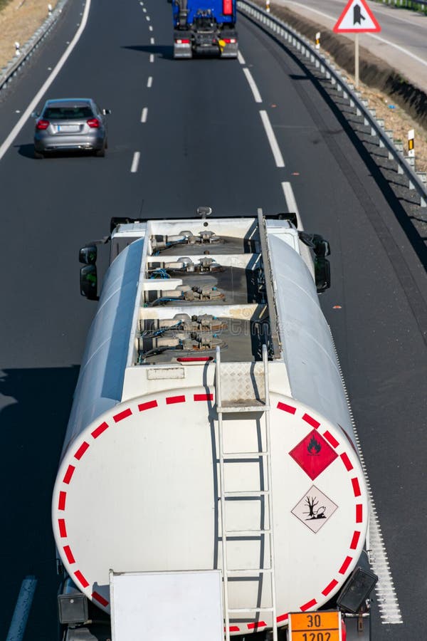 Tank Truck of Dangerous Goods Editorial Photography - Image of sign ...
