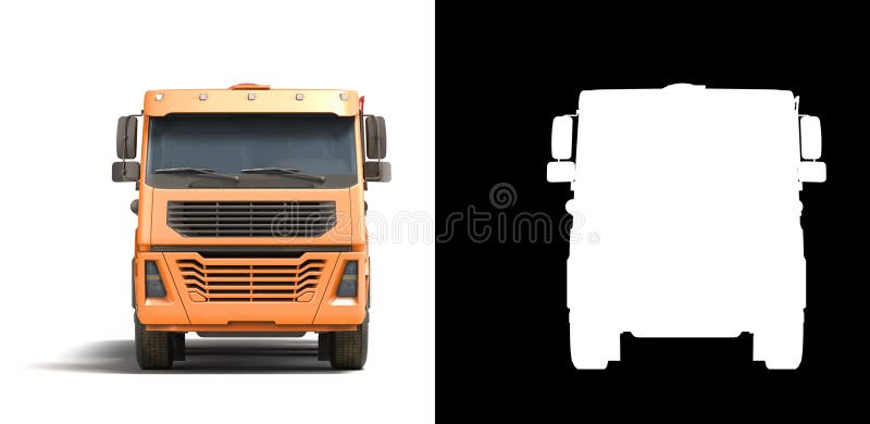 Tank Truck Front View Tanker Truck Car 3d Render on White with Alpha ...