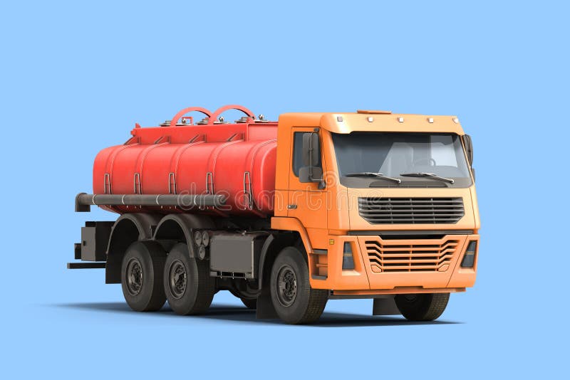 Tank Truck Perspective View Tanker Truck Car 3d Render on Blue Stock ...