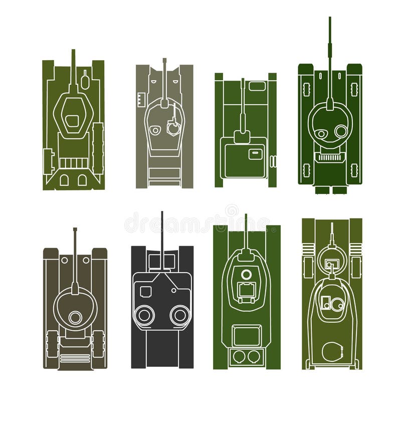 Tank vector collection stock vector. Illustration of graphic - 19660145