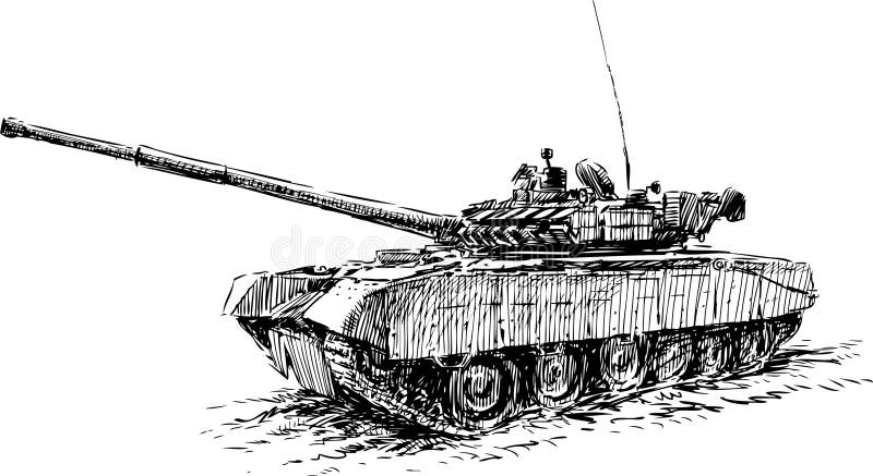 Tank 3 stock vector. Illustration of armour, drawing - 30578568