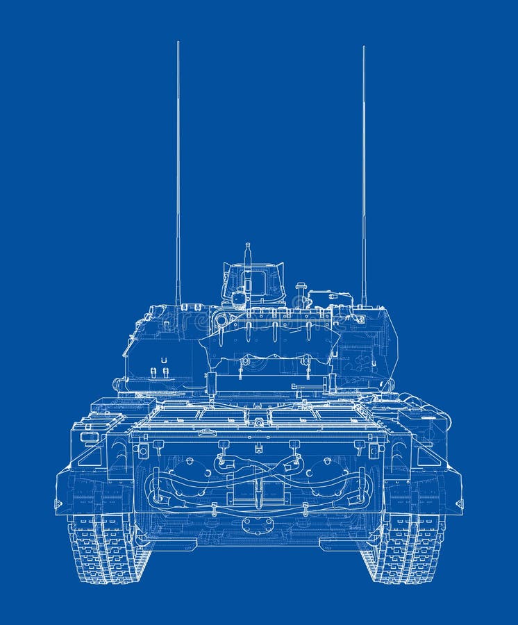 Tank. Vector Rendering of 3d Stock Vector - Illustration of outline ...