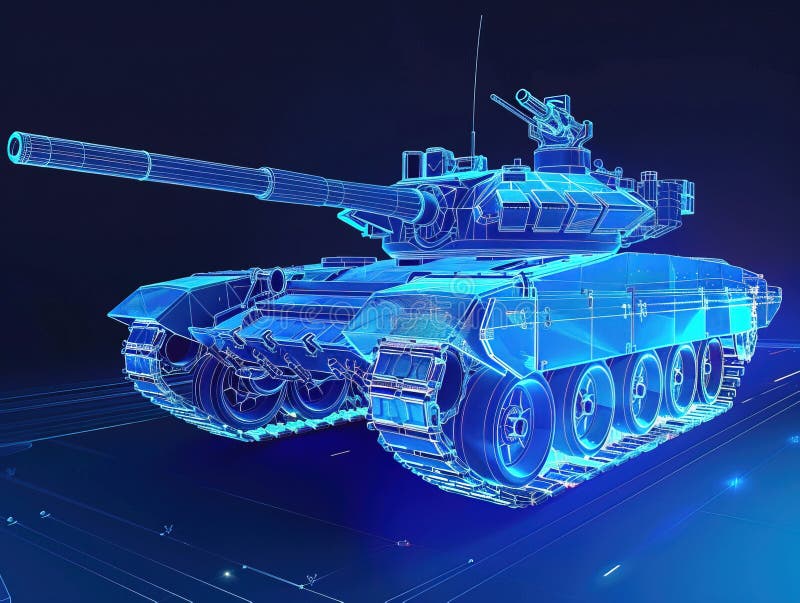 Tank Visualization with Augmented Reality Transparent Tank in Studio Drawing in Blue Colors ...