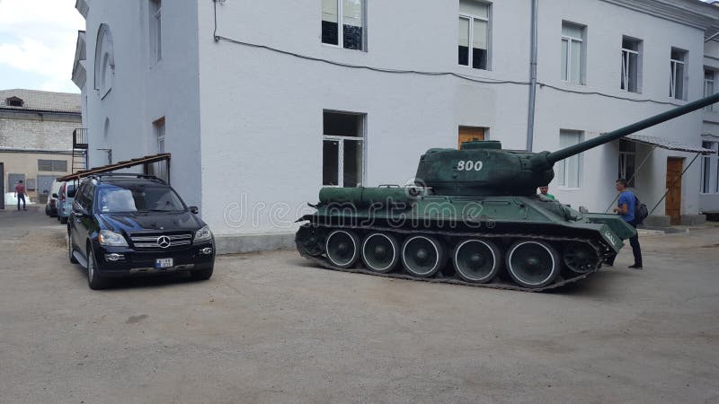 Tank vs Mercedes editorial photo. Image of tank, power - 79313006