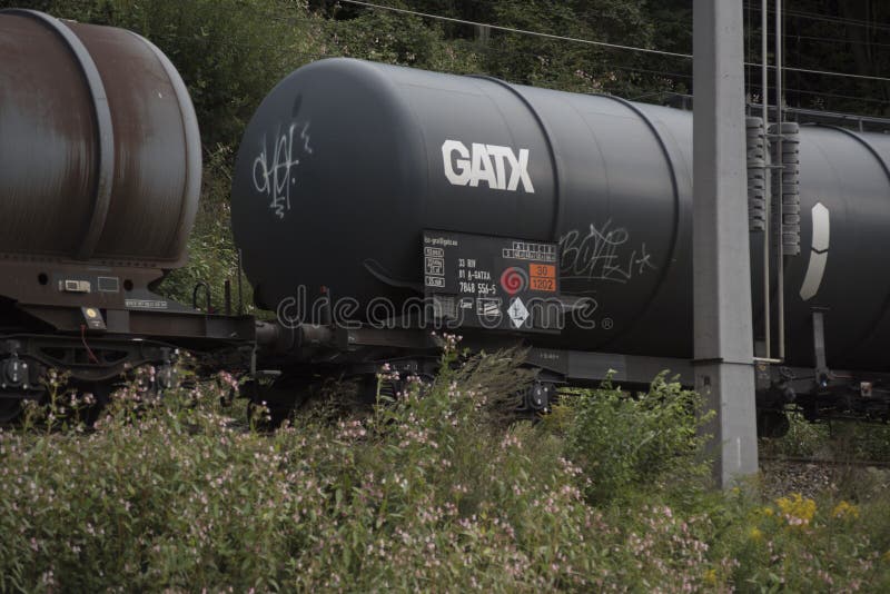 Tank wagon on the rail editorial photo. Image of fuel - 290323911