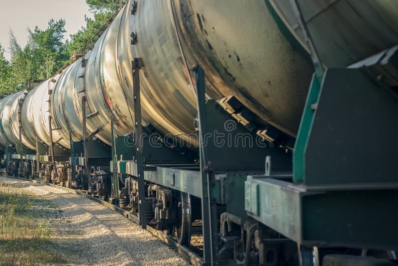 Tank wagons with oil stock photo. Image of fuel, liquid - 87627688