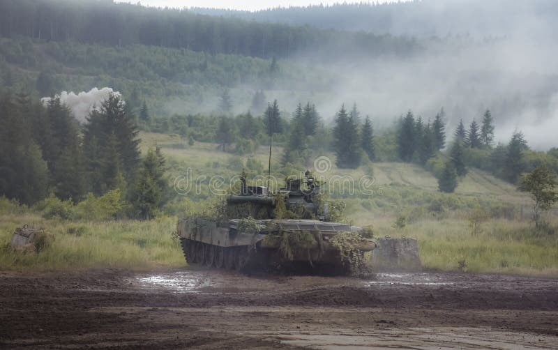 Tank Waiting for the Enemy. Stock Image - Image of industrial, factory ...