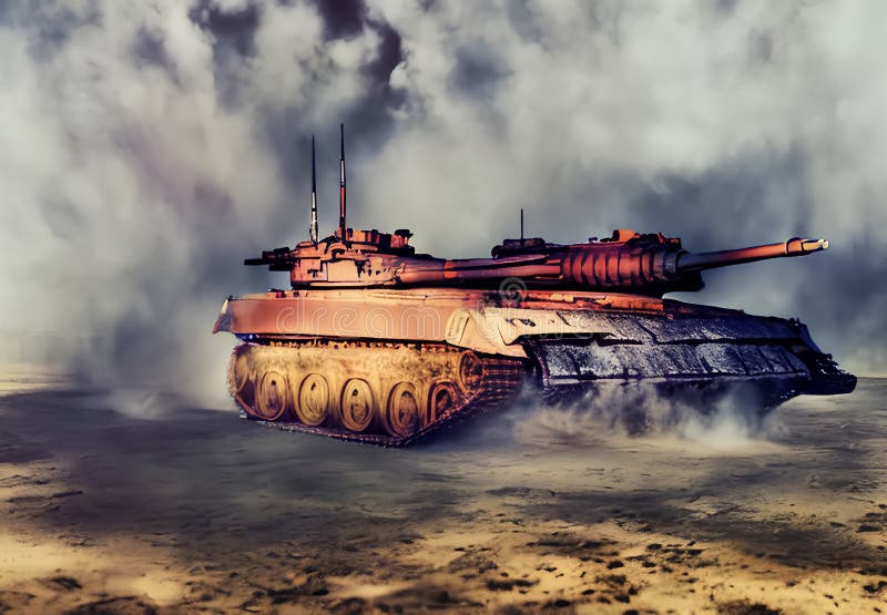 Shooting Tank in War Generative AI Stock Illustration - Illustration of ...
