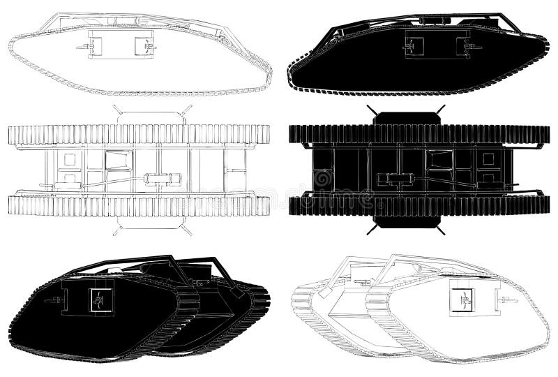 Tank From World War I Vector 04 Stock Vector - Illustration of ...