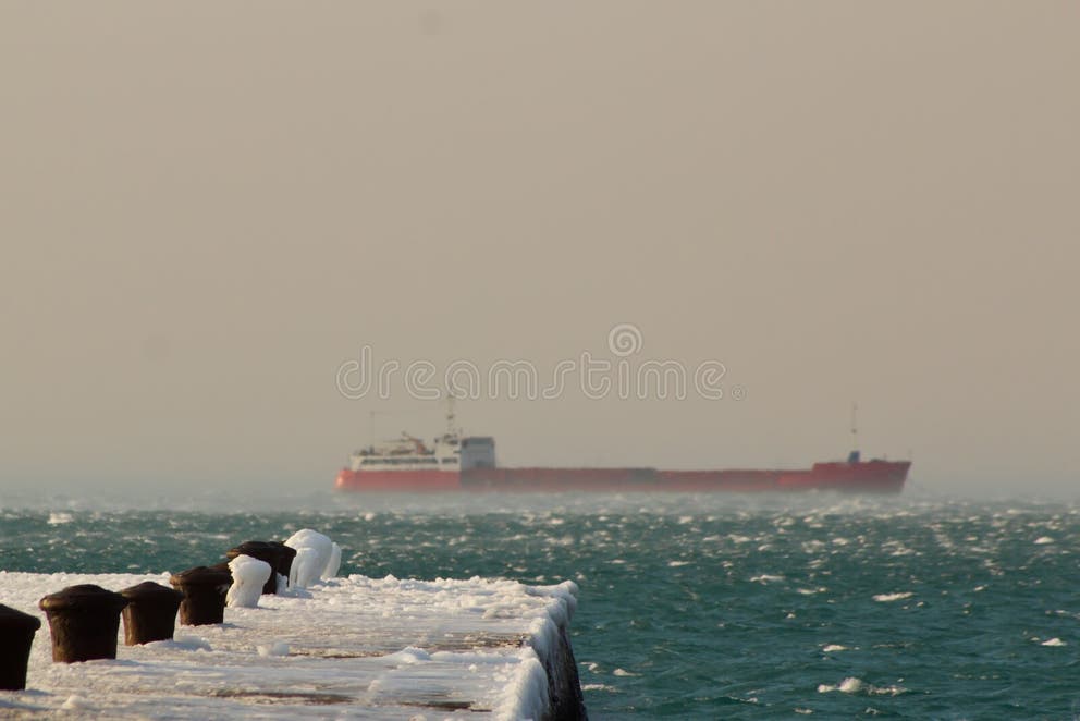 Tanker In The Bay Of Trieste Stock Photo - Image of island, freighter ...