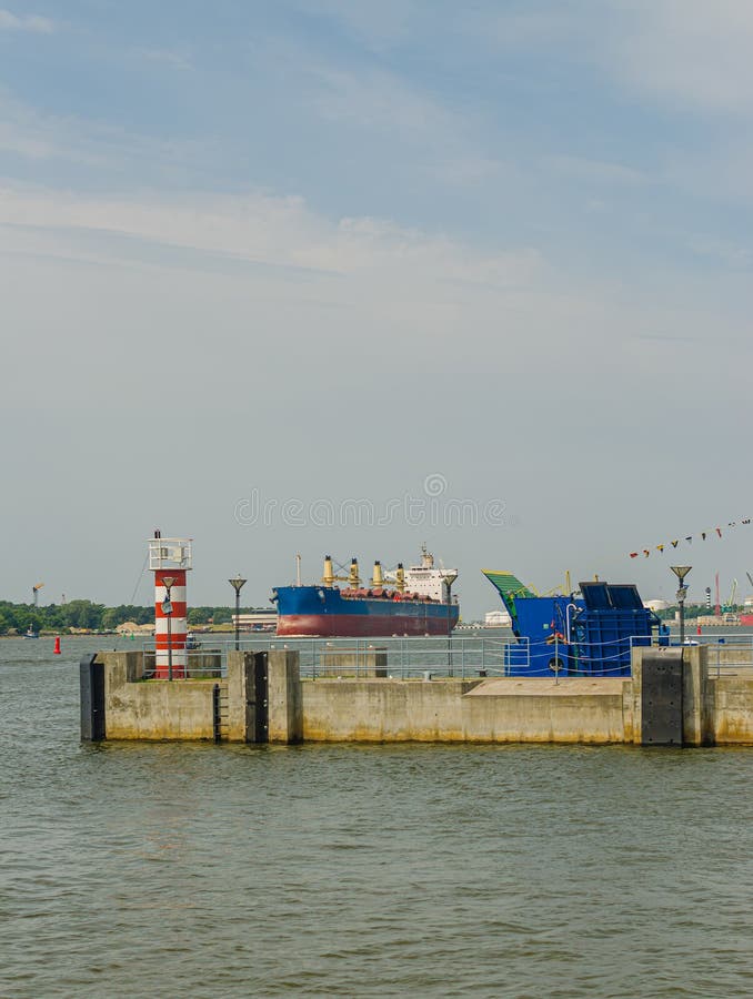 The Tanker Entering the Bay Stock Image - Image of amazing, container ...
