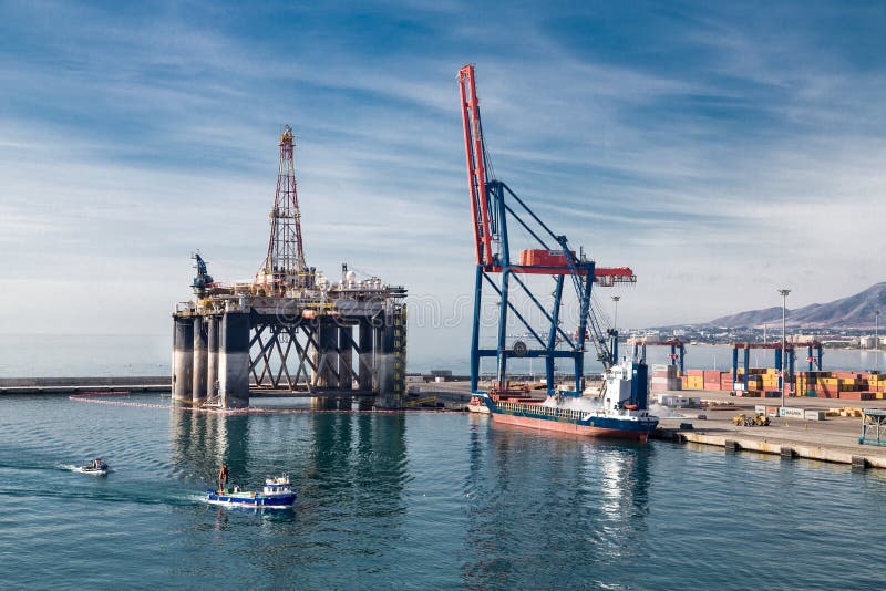 Tanker and Oil Rig stock image. Image of energy, exploration - 84998087