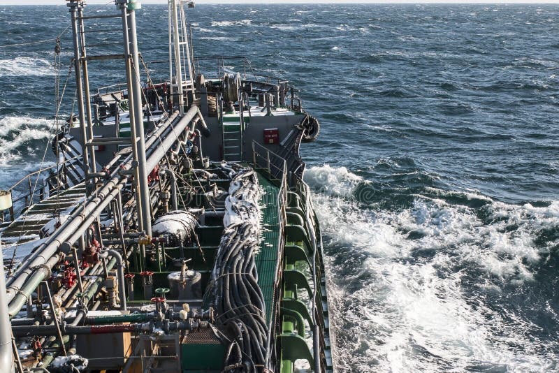 Tanker Sails on the Stormy Sea Stock Image - Image of vessel, storm ...