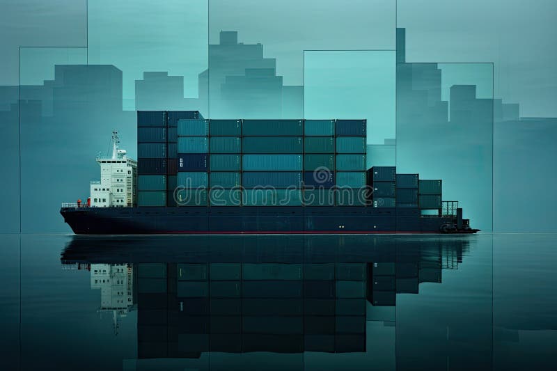 Tanker. a Ship Carrying Containers. a Cargo Ship Stock Image - Image of ...