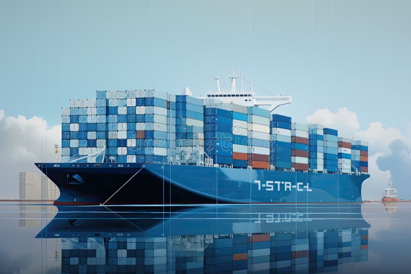 Tanker. a Ship Carrying Containers. a Cargo Ship Stock Illustration ...