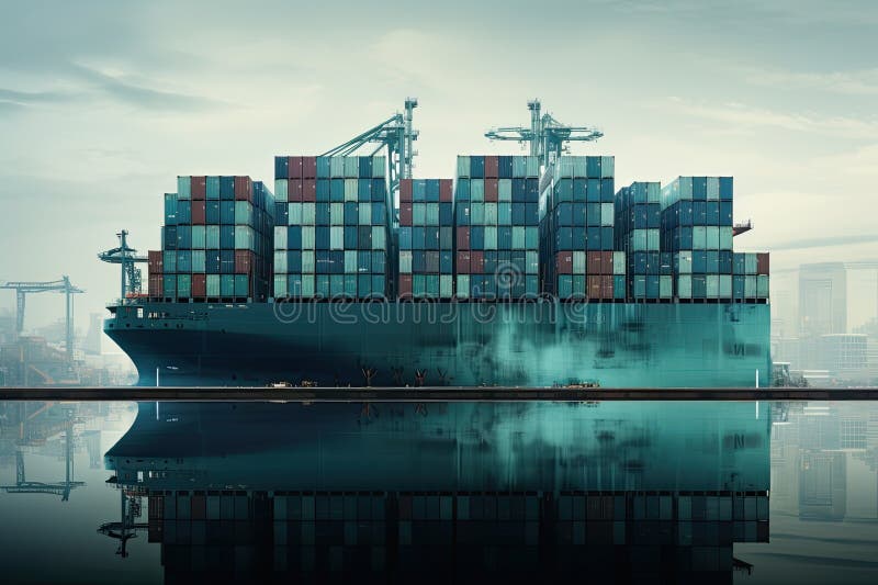 Tanker. a Ship Carrying Containers. a Cargo Ship Stock Illustration ...