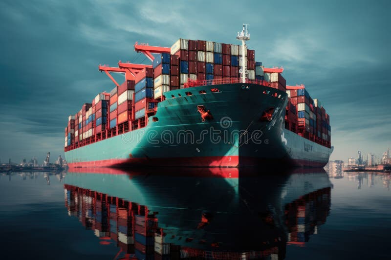 Tanker. a Ship Carrying Containers. a Cargo Ship Stock Illustration ...