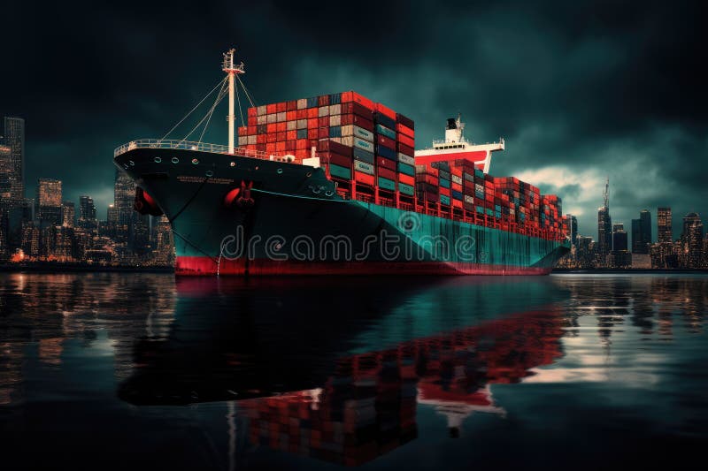 Tanker. a Ship Carrying Containers. a Cargo Ship Stock Image - Image of ...