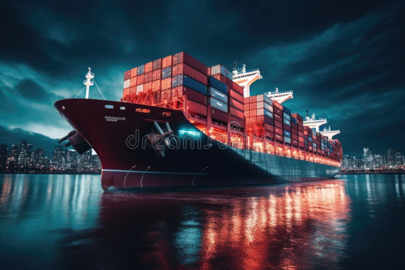 Tanker. a Ship Carrying Containers. a Cargo Ship Stock Image - Image of ...