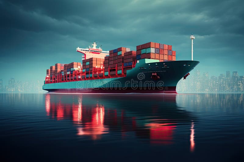 Tanker. a Ship Carrying Containers. a Cargo Ship Stock Illustration ...