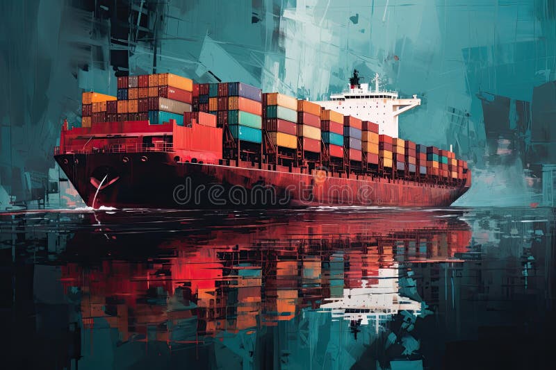 Tanker. a Ship Carrying Containers. a Cargo Ship Stock Image - Image of ...