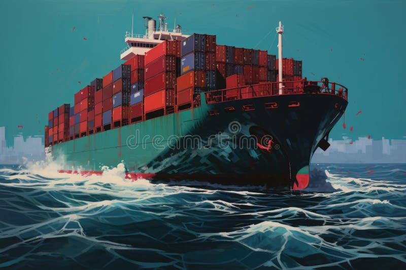 Tanker. a Ship Carrying Containers. a Cargo Ship Stock Image - Image of ...
