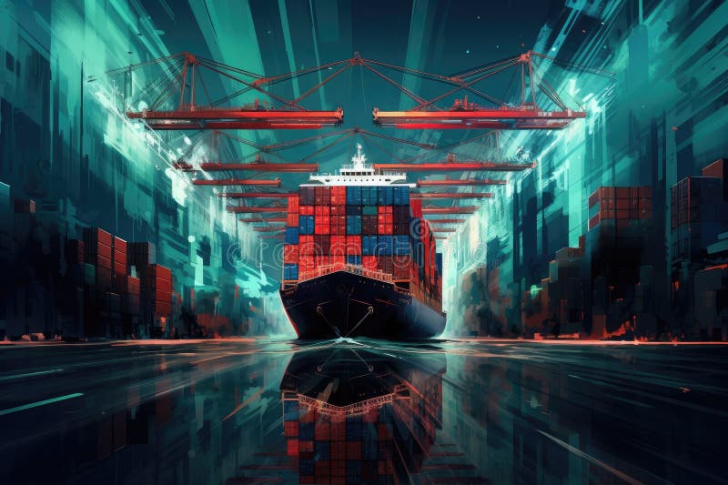 Tanker. a Ship Carrying Containers. a Cargo Ship Stock Photo - Image of ...