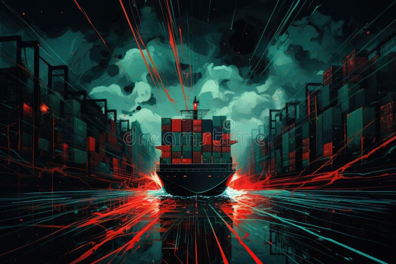 Tanker. a Ship Carrying Containers. a Cargo Ship Stock Image - Image of ...