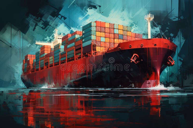 Tanker. a Ship Carrying Containers. a Cargo Ship Stock Image - Image of ...