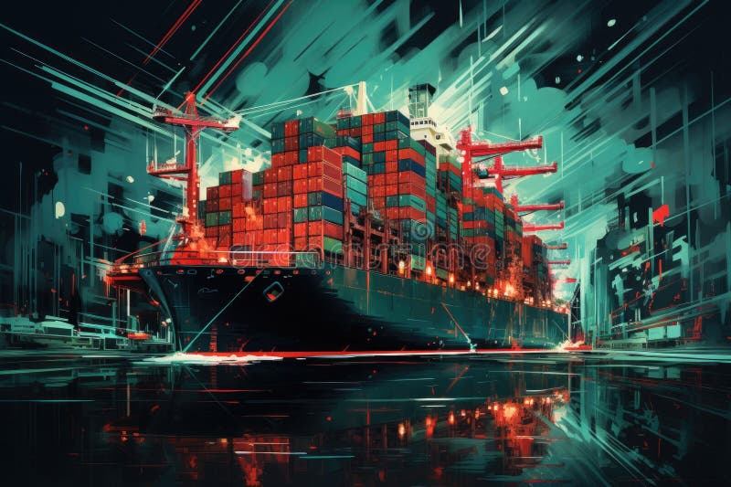 Tanker. a Ship Carrying Containers. a Cargo Ship Stock Image - Image of ...