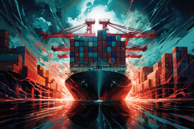 Tanker. a Ship Carrying Containers. a Cargo Ship Stock Image - Image of ...