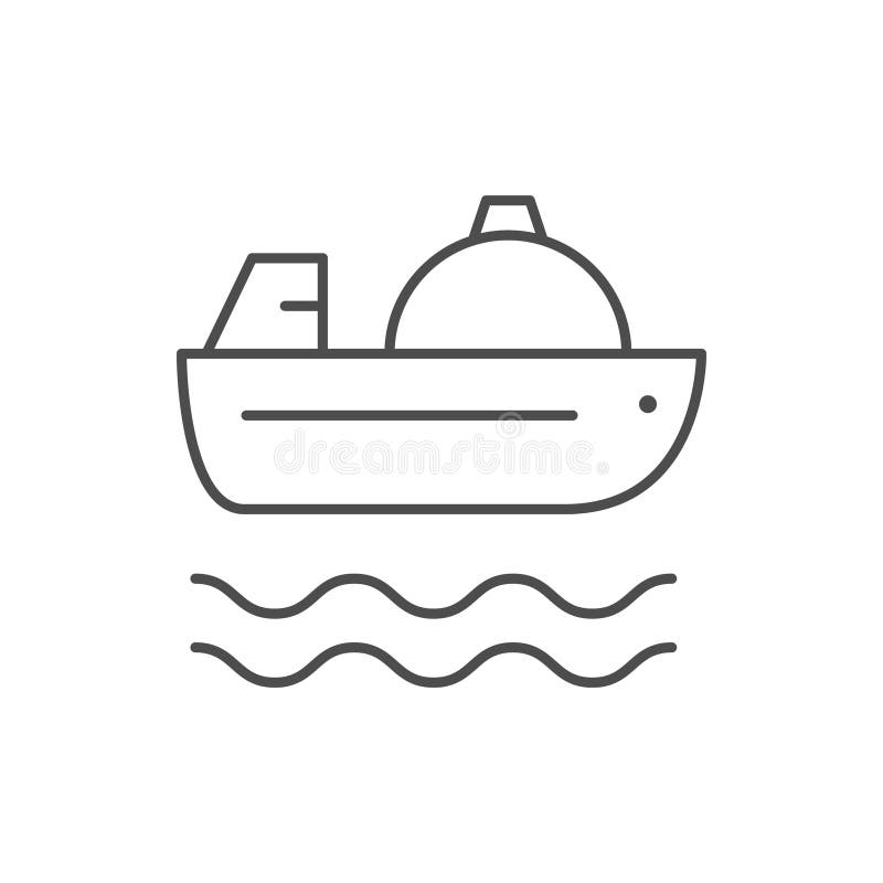 Tanker Ship Line Outline Icon Stock Vector - Illustration of icon ...