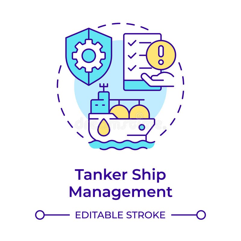 Tanker Ship Management Multi Color Concept Icon Stock Vector ...