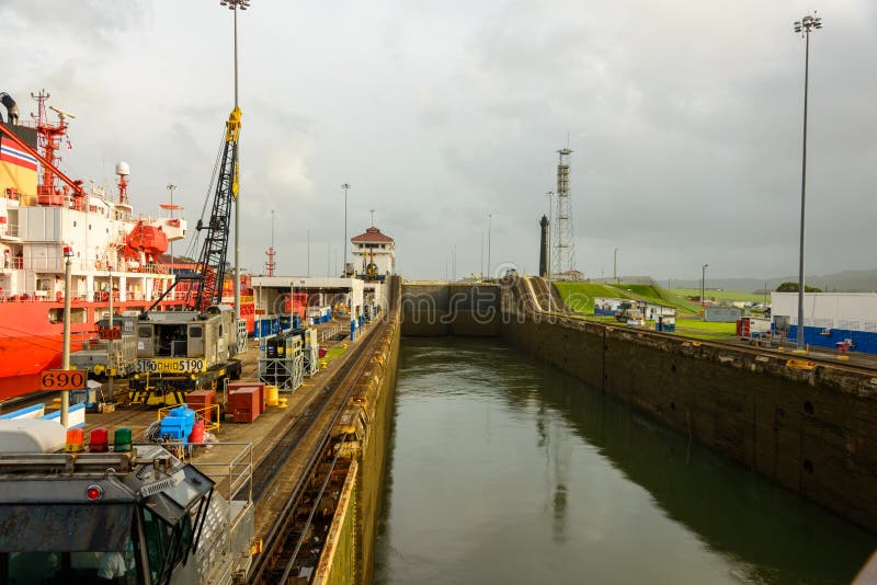 Tanker Strinda Inside the Gatun Locks Editorial Photo - Image of travel ...