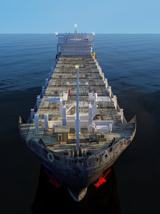 Tanker Ships Top View 3d Rendering Stock Illustration - Illustration of ...