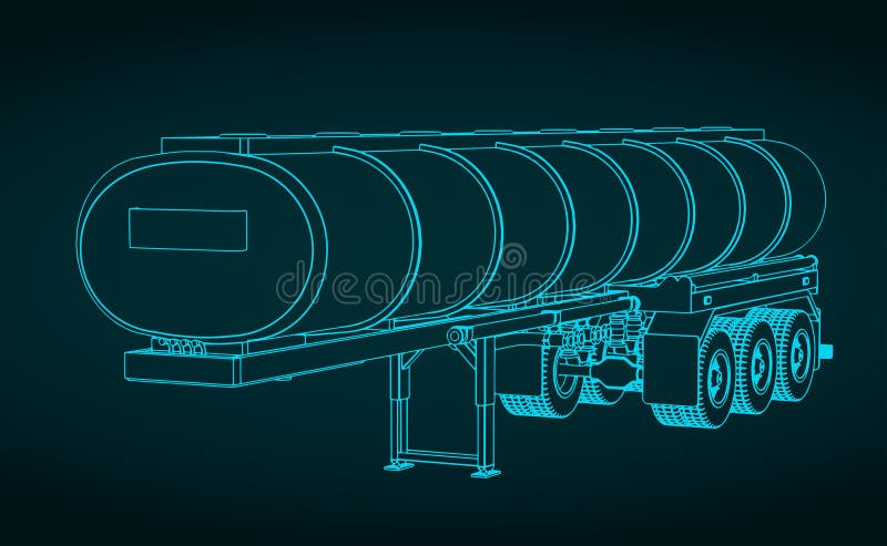 Tanker trailer blueprint stock vector. Illustration of blueprints ...