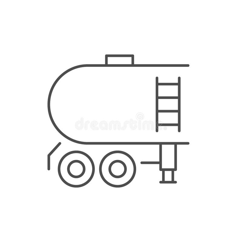 Tanker Trailer Line Outline Icon Stock Vector - Illustration of petrol ...
