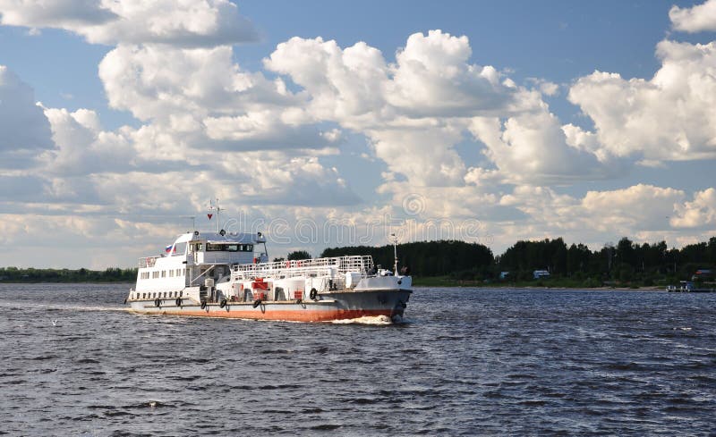 Tanker on the Volga. stock image. Image of autumn, riverside - 19994717