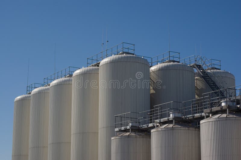 Large Compressed Gas Cylinder Stock Photo - Image of industrial ...