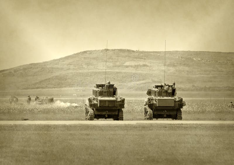Tanks in battle stock photo. Image of wartime, warfare - 18897450